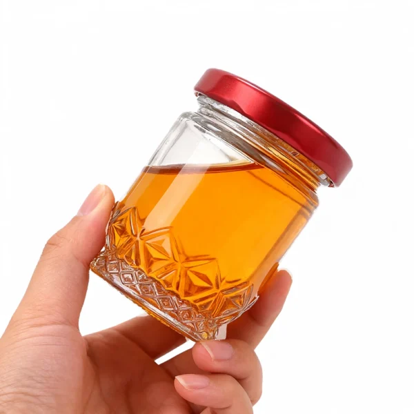 Bulk Small Glass Jam Jars with Embossed Bottom Edges